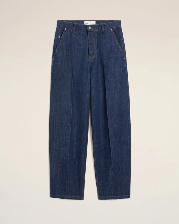 Ami Blue Cotton Balloon Fit Jeans - Indigo
