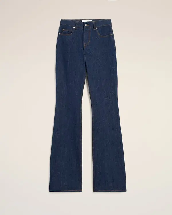AMI Paris Blue Cotton Bootcut Jeans - Indigo