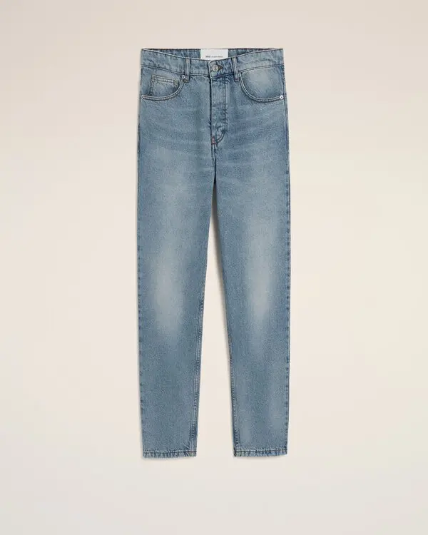 AMI Paris Tapered Fit Cotton Jeans - Blue