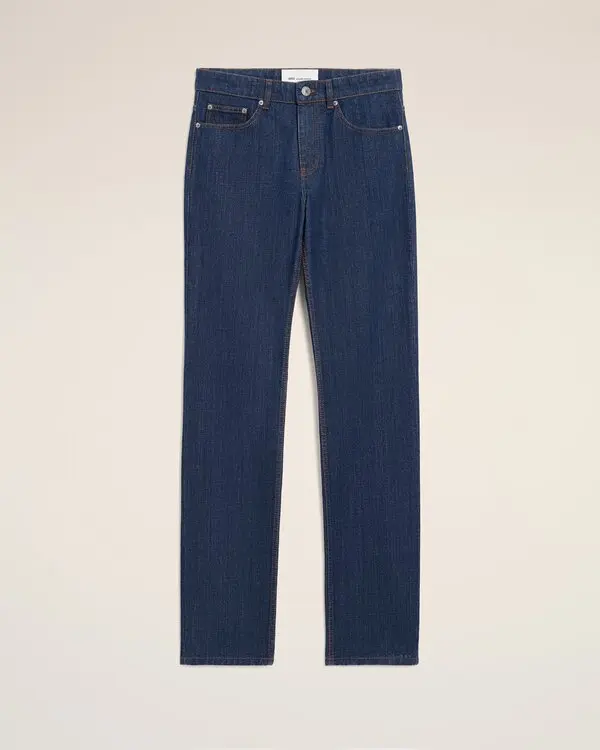 Ami Blue Cotton Classic Fit Jeans - Indigo
