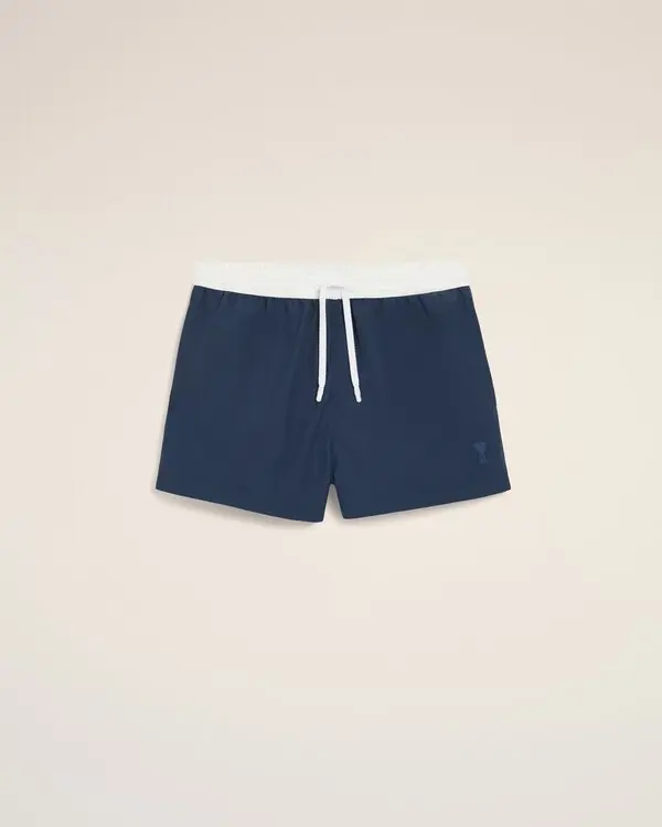 Ami Short Swim Shorts - Ink/white Cream