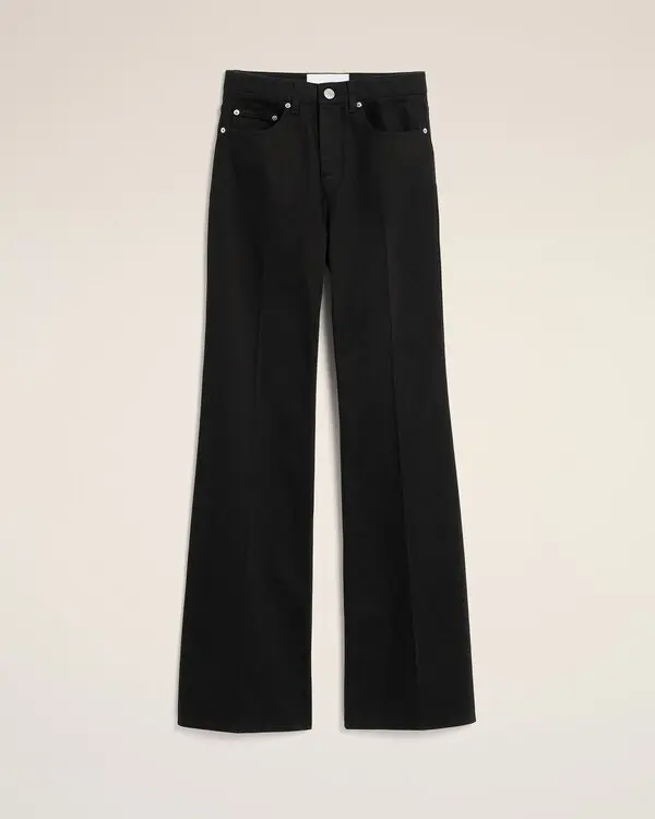 AMI Paris Flare Fit Cotton Jeans - Black