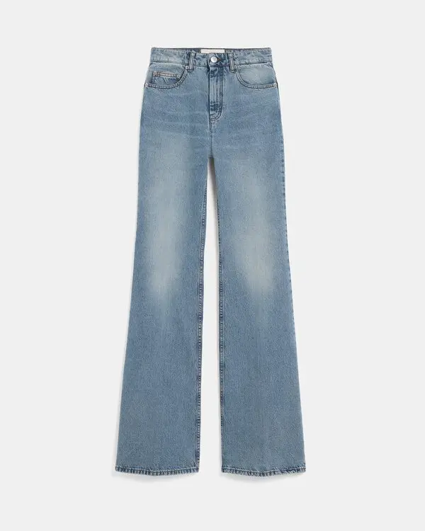 AMI Paris Flare Fit Cotton Jeans - Blue