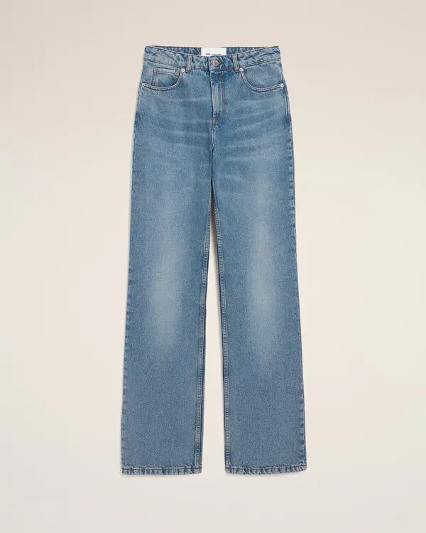 AMI Paris Large Fit Cotton Jeans - Blue