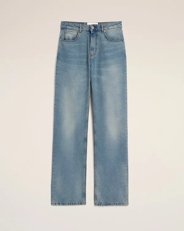 AMI Paris Large Fit Cotton Jeans - Blue
