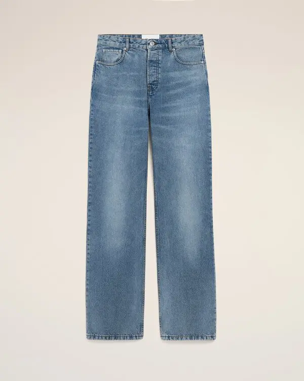 AMI Paris Large Fit Cotton Jeans - Blue