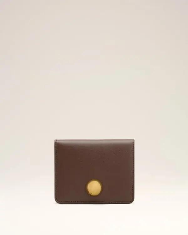 AMI Paris Brown Smooth Leather Carrousel Folded Wallet Brown - Chocolate