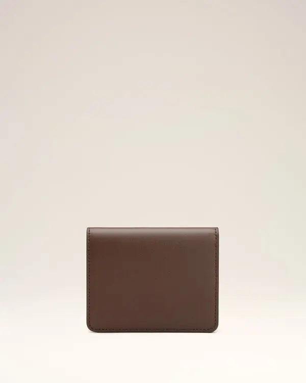 AMI Paris Brown Smooth Leather Carrousel Folded Wallet Brown - Chocolate