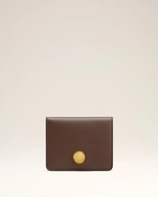 AMI Paris Brown Smooth Leather Carrousel Folded Wallet Brown - Chocolate