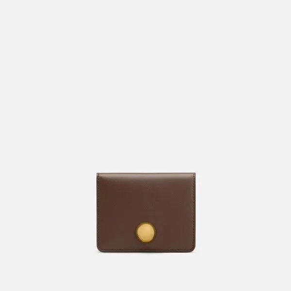 AMI Paris Brown Smooth Leather Carrousel Folded Wallet Brown - Chocolate