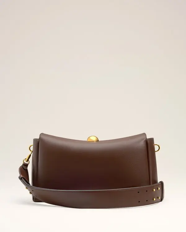 AMI Paris Carrousel Medium Smooth Leather Bag - Chocolate