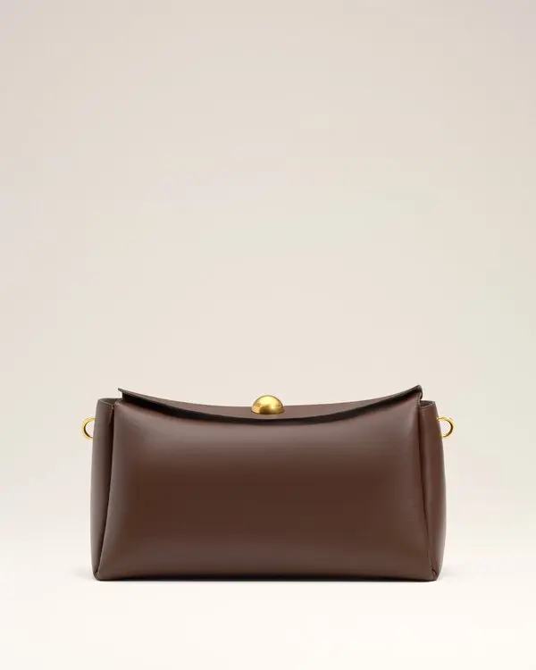 AMI Paris Carrousel Medium Smooth Leather Bag - Chocolate
