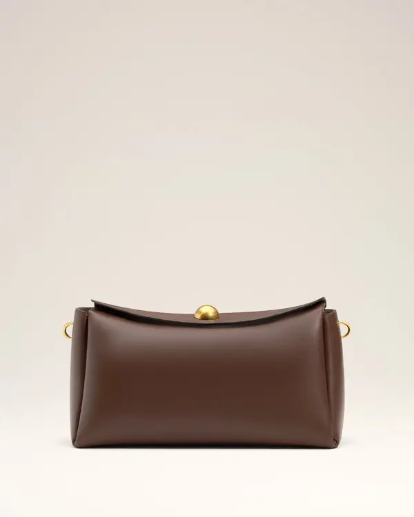 AMI Paris Carrousel Medium Smooth Leather Bag - Chocolate