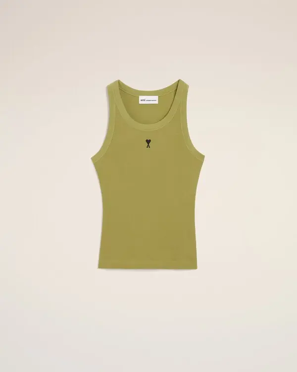 Ami De Coeur Ribbed Tank Top - Matcha