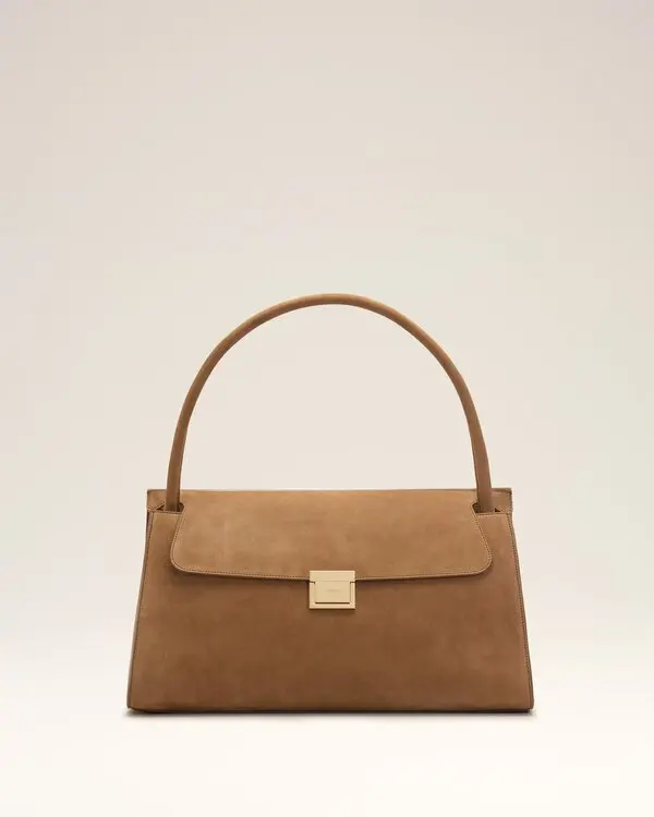 AMI Paris Mimi Bag In Smooth Nubuck Leather - Caramel