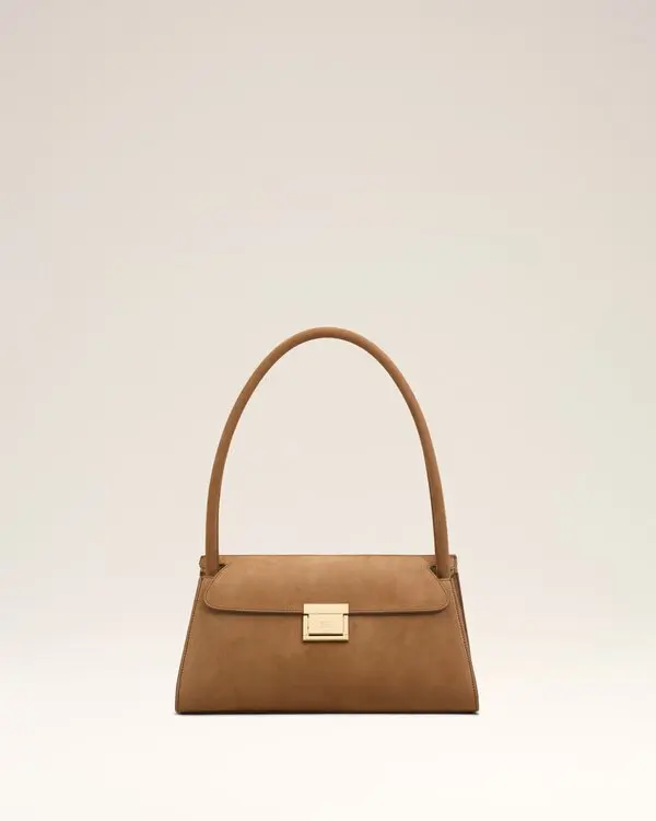 AMI Paris Small Mimi Bag In Nubuck Leather - Caramel