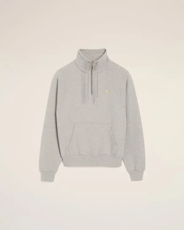 Ami Grey Cotton Sweatshirt - Light Heather Grey