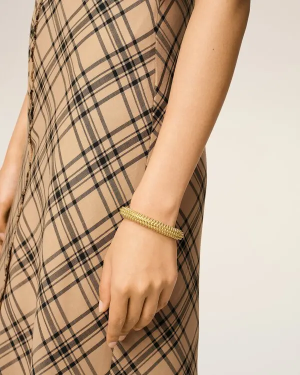 AMI Paris Plated Brass Bead Effect Bracelet
