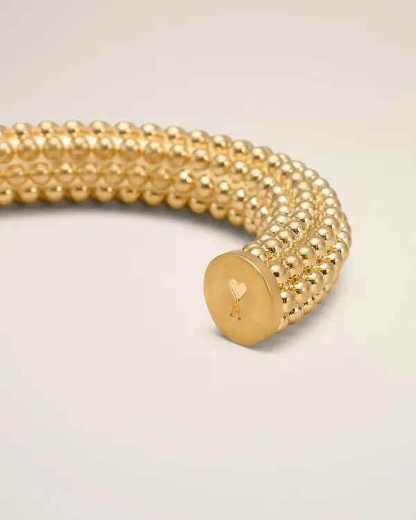AMI Paris Plated Brass Bead Effect Bracelet