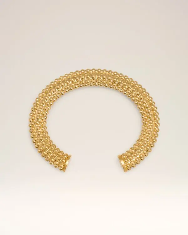 AMI Paris Plated Brass Bead Effect Bracelet