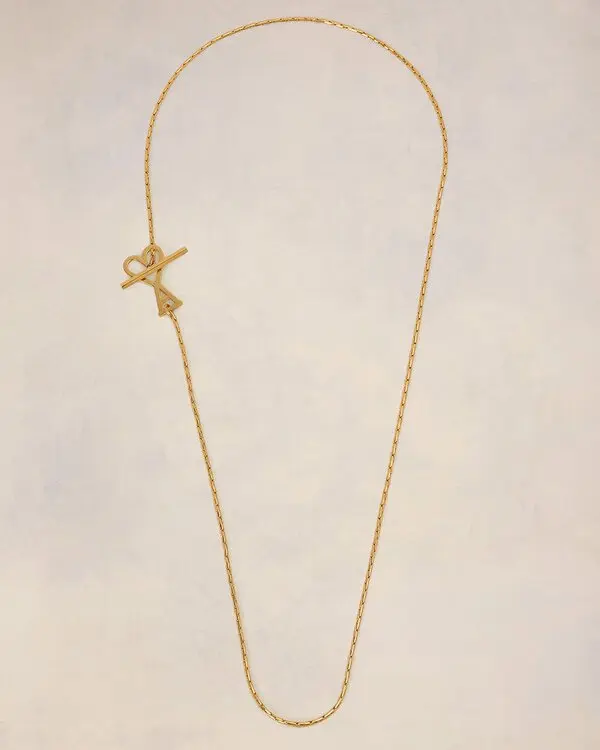 AMI Paris Brass De Coeur Convertible Chain Necklace - Gold