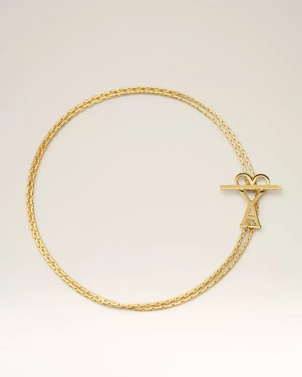 AMI Paris Brass De Coeur Convertible Chain Necklace