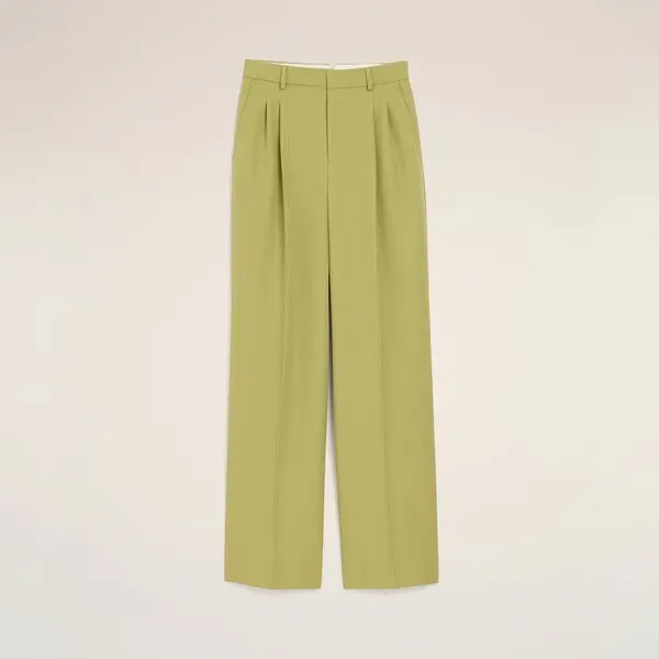 AMI Paris Wool Canvas Wide Leg Trousers