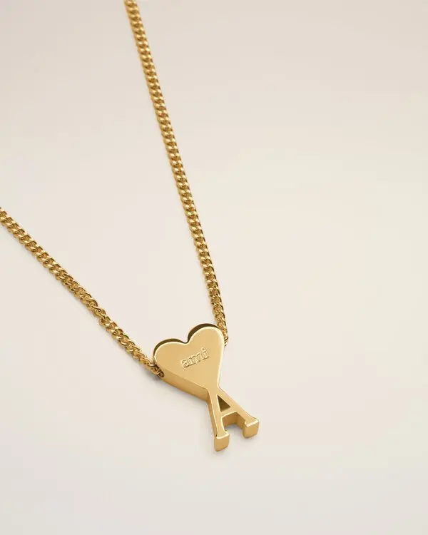 AMI Paris Plated Brass De Coeur Pendant Necklace - Gold