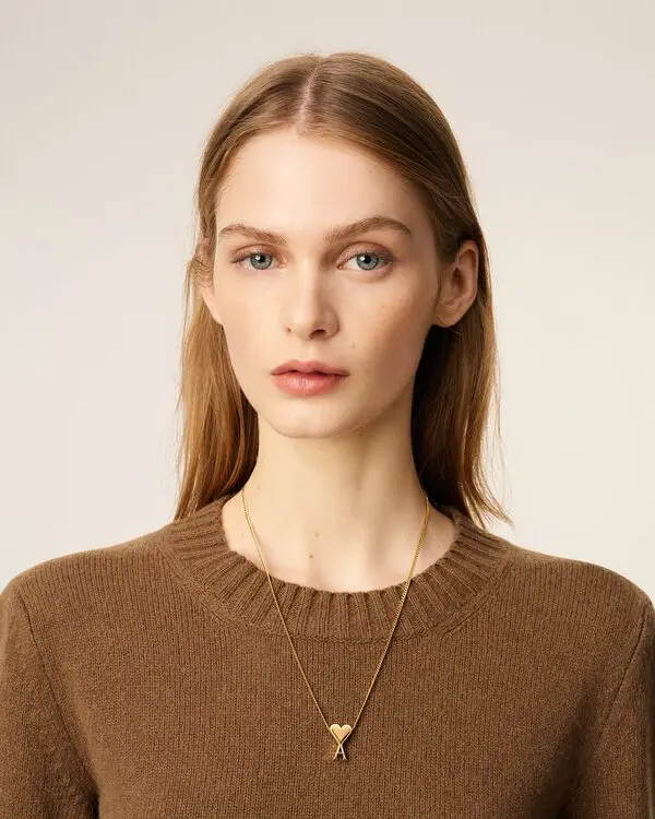 AMI Paris Plated Brass De Coeur Pendant Necklace - Gold