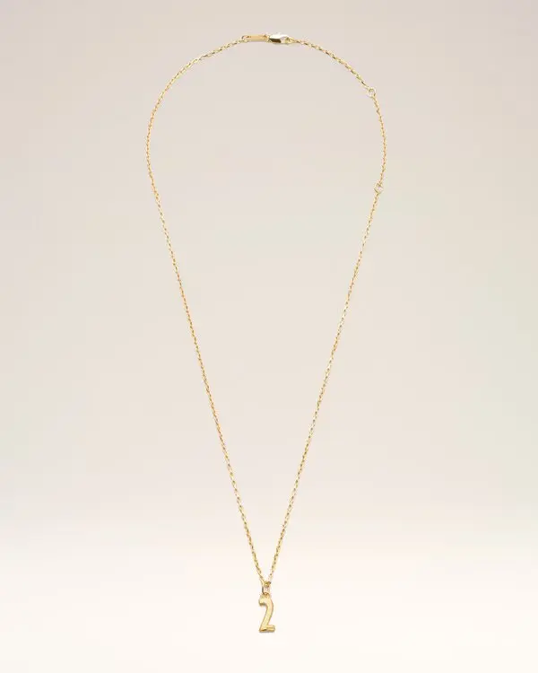 AMI Paris Hammered Number Pendant Necklace