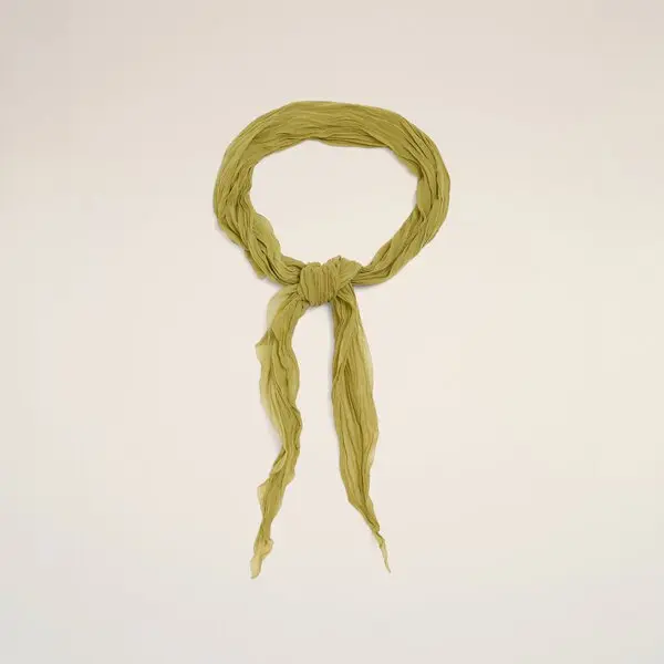 AMI Paris Green Polyester Crumpled Gavroche Green