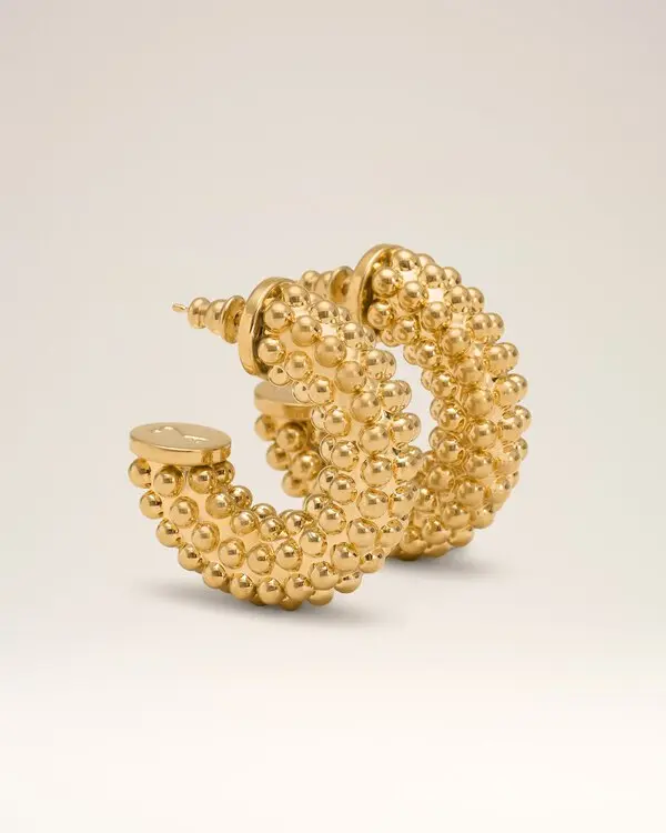 AMI Paris Brass Pearl Earrings