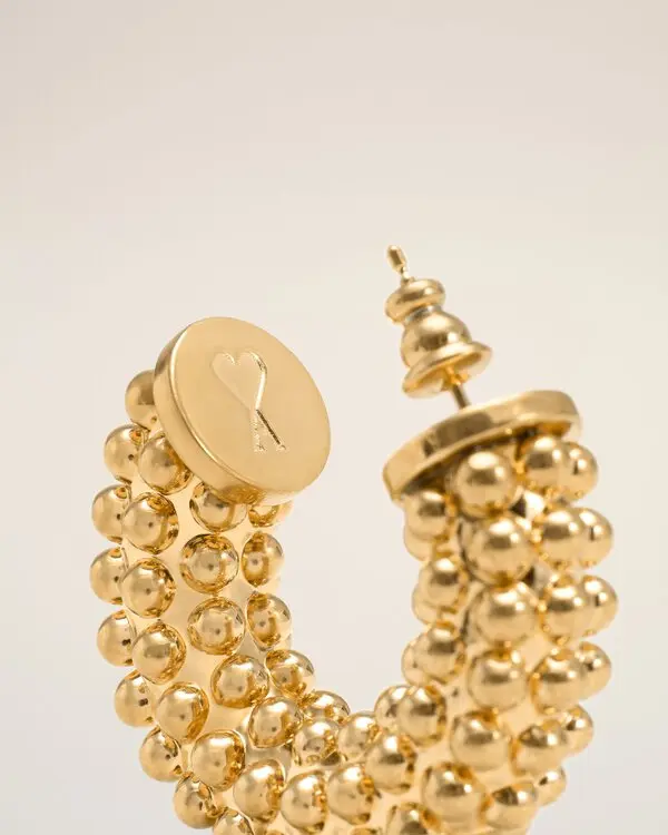 AMI Paris Brass Pearl Earrings