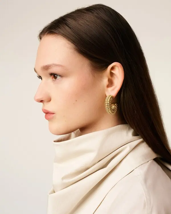 AMI Paris Brass Pearl Earrings