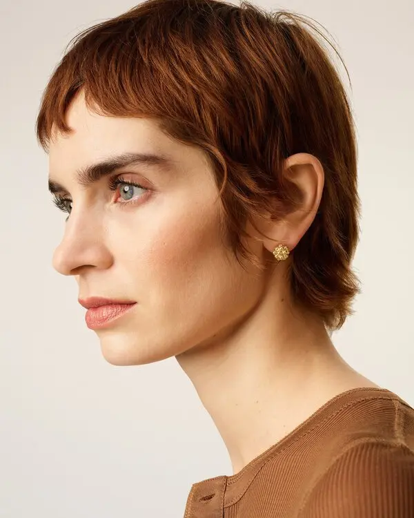 AMI Paris Plated Brass Stud Earrings