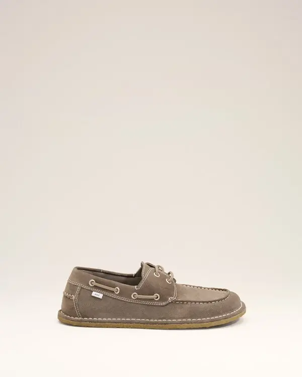 AMI Paris Suede Leather Boat Shoes - Carbon