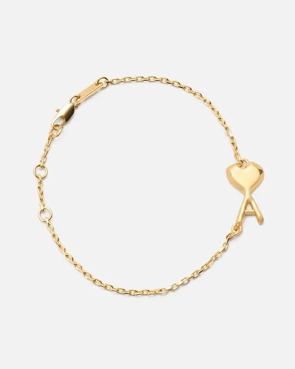 AMI Paris Brass Hammered De Coeur Bracelet - Gold