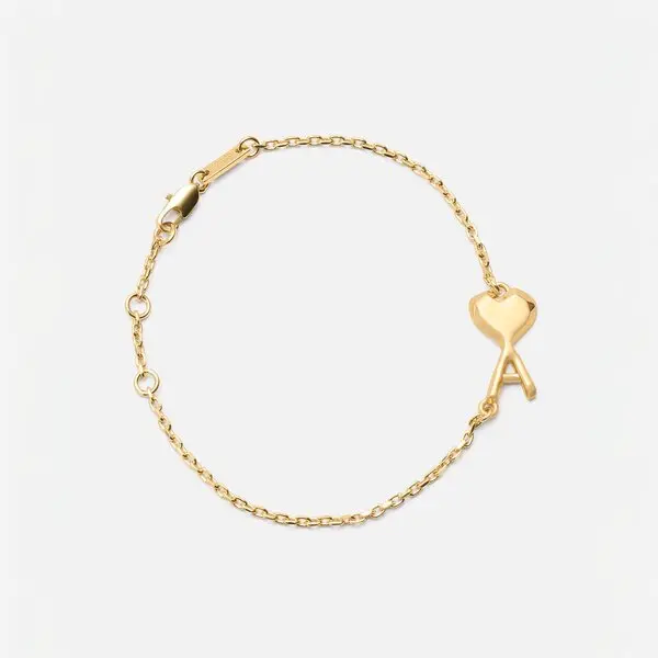 AMI Paris Brass Hammered De Coeur Bracelet