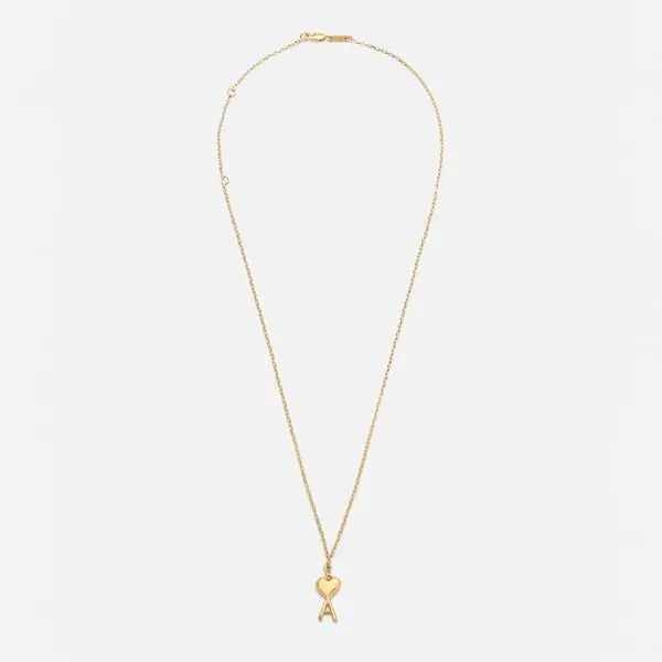 AMI Paris Brass Hammered De Coeur Pendant Necklace