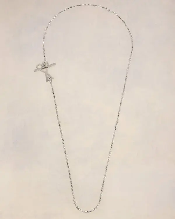 AMI Paris Brass De Coeur Chain Necklace - Silver