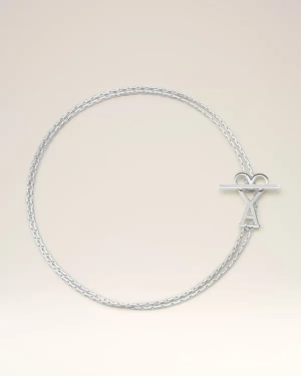 AMI Paris Brass De Coeur Chain Necklace - Silver