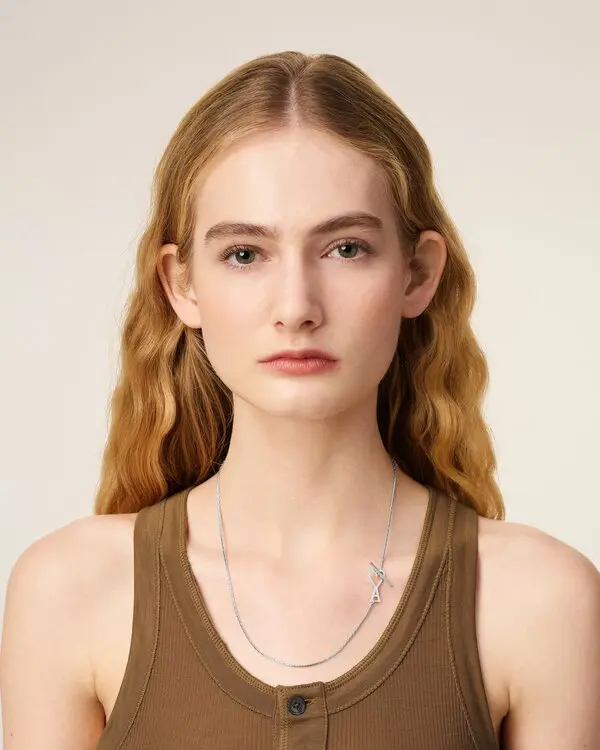 AMI Paris Brass De Coeur Chain Necklace - Silver