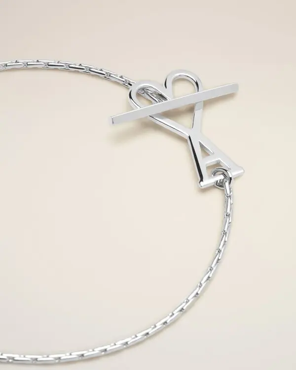 AMI Paris Brass De Coeur Chain Necklace - Silver