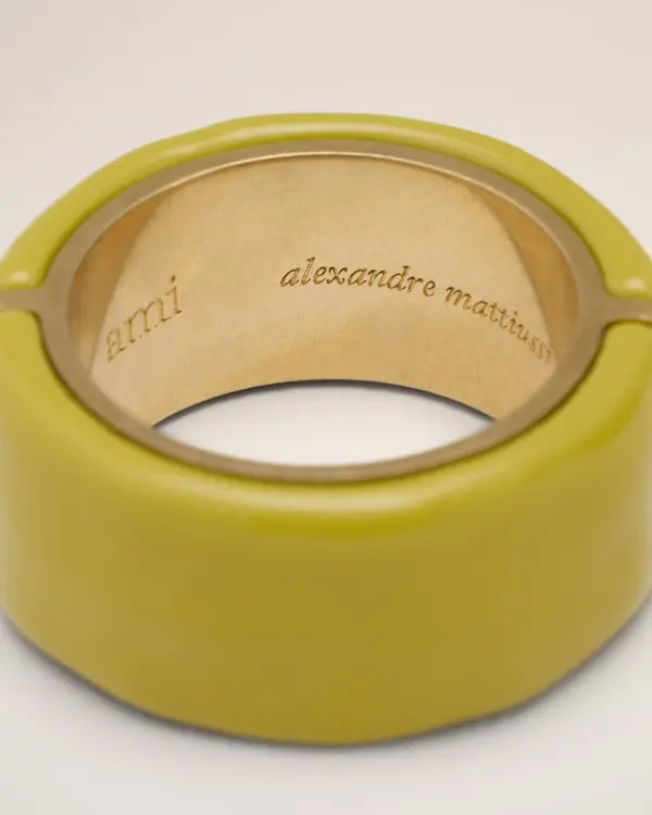 AMI Paris Lacquered Resin Hammered Ring
