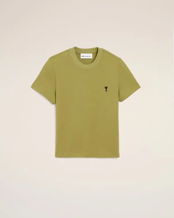 AMI Paris De Coeur Cropped T-shirt - Matcha