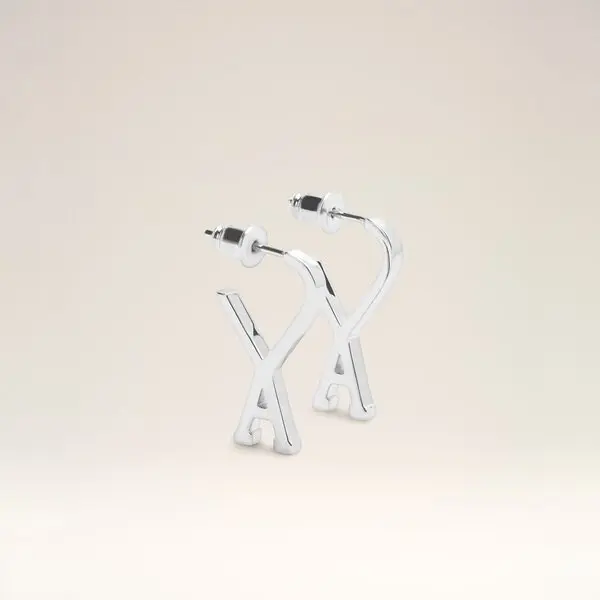 AMI Paris Brass Small Hoops With De Coeur