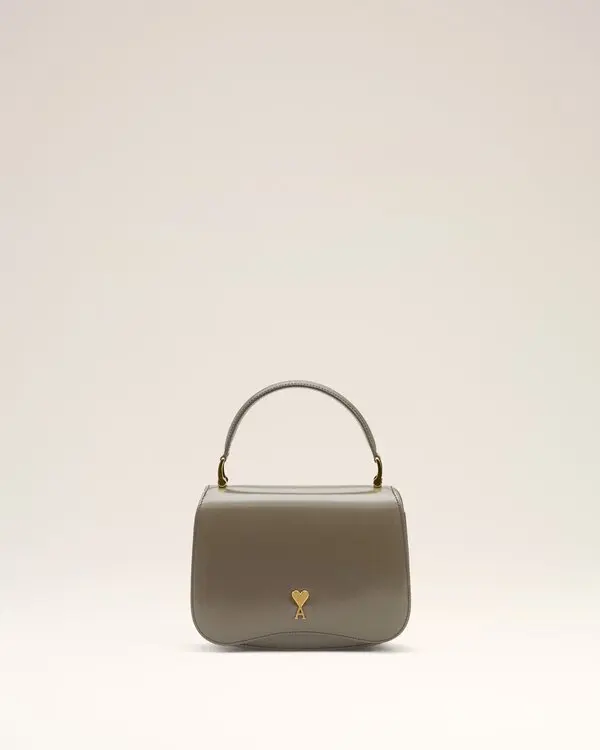 AMI Paris Glazed Leather Top Handle Bag