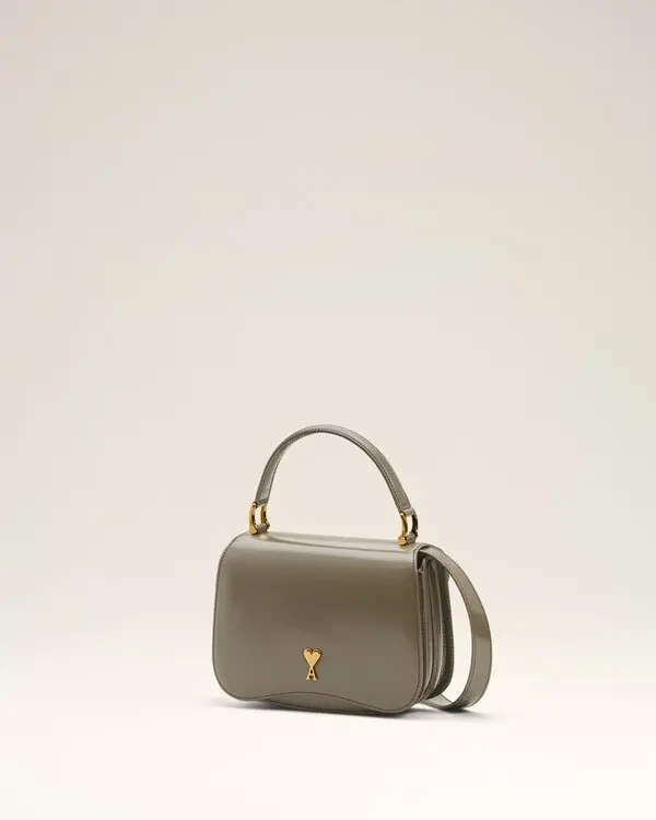 AMI Paris Glazed Leather Top Handle Bag