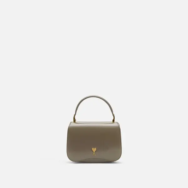 AMI Paris Glazed Leather Top Handle Bag