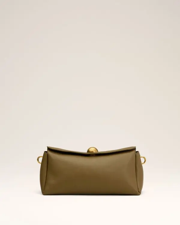 AMI Paris Leather Carrousel Bag Green